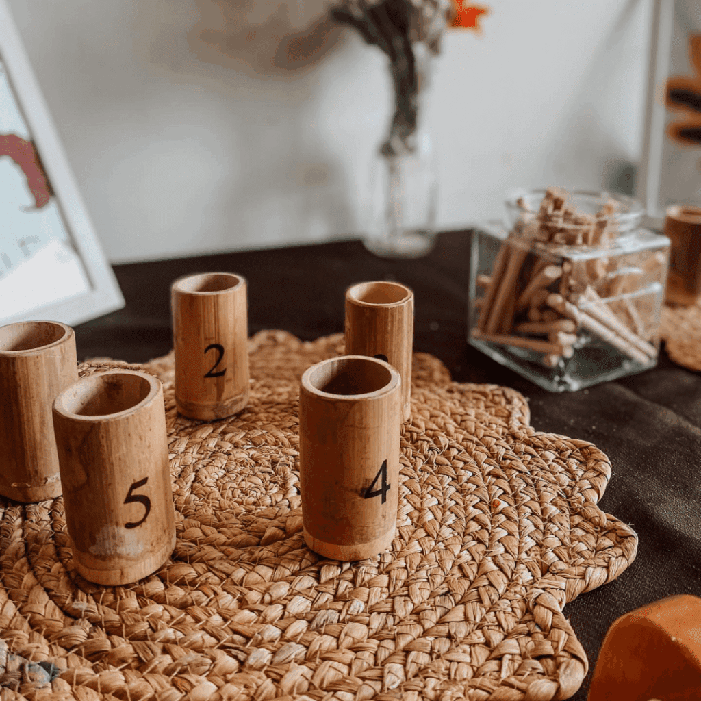 Bamboo Cups & Counting Rods by QToys