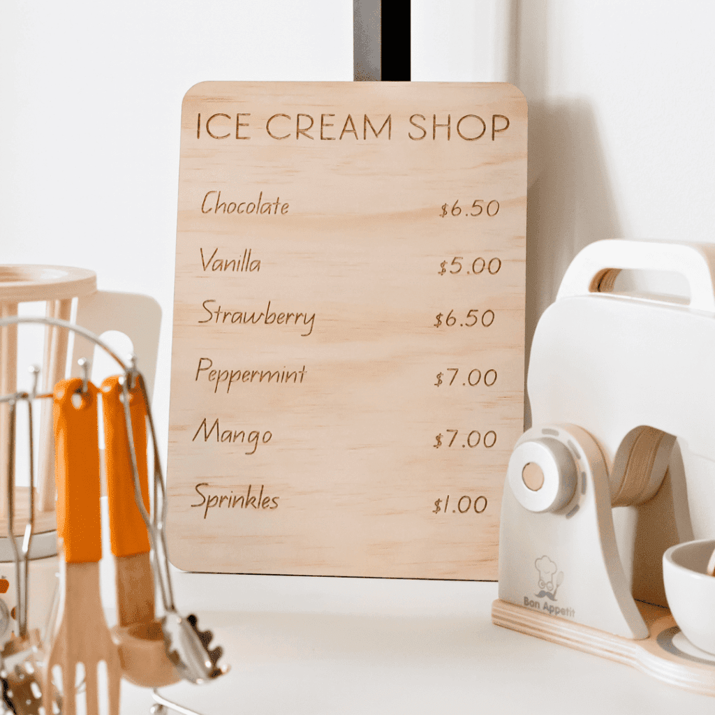 Pretend Play (Ice Cream) Menu by My Lovely Gifts