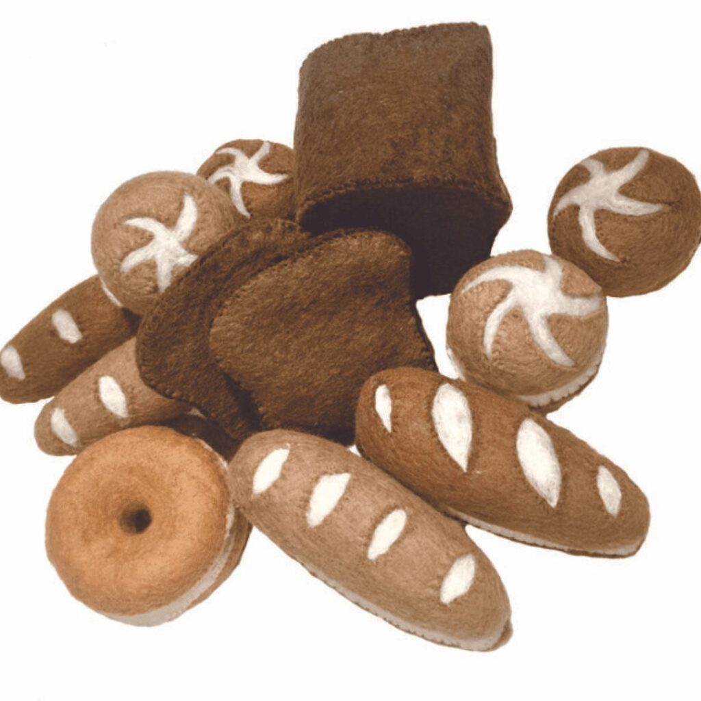 Deluxe Bakery Set on Teak Slice (Set of 34) by Papoose