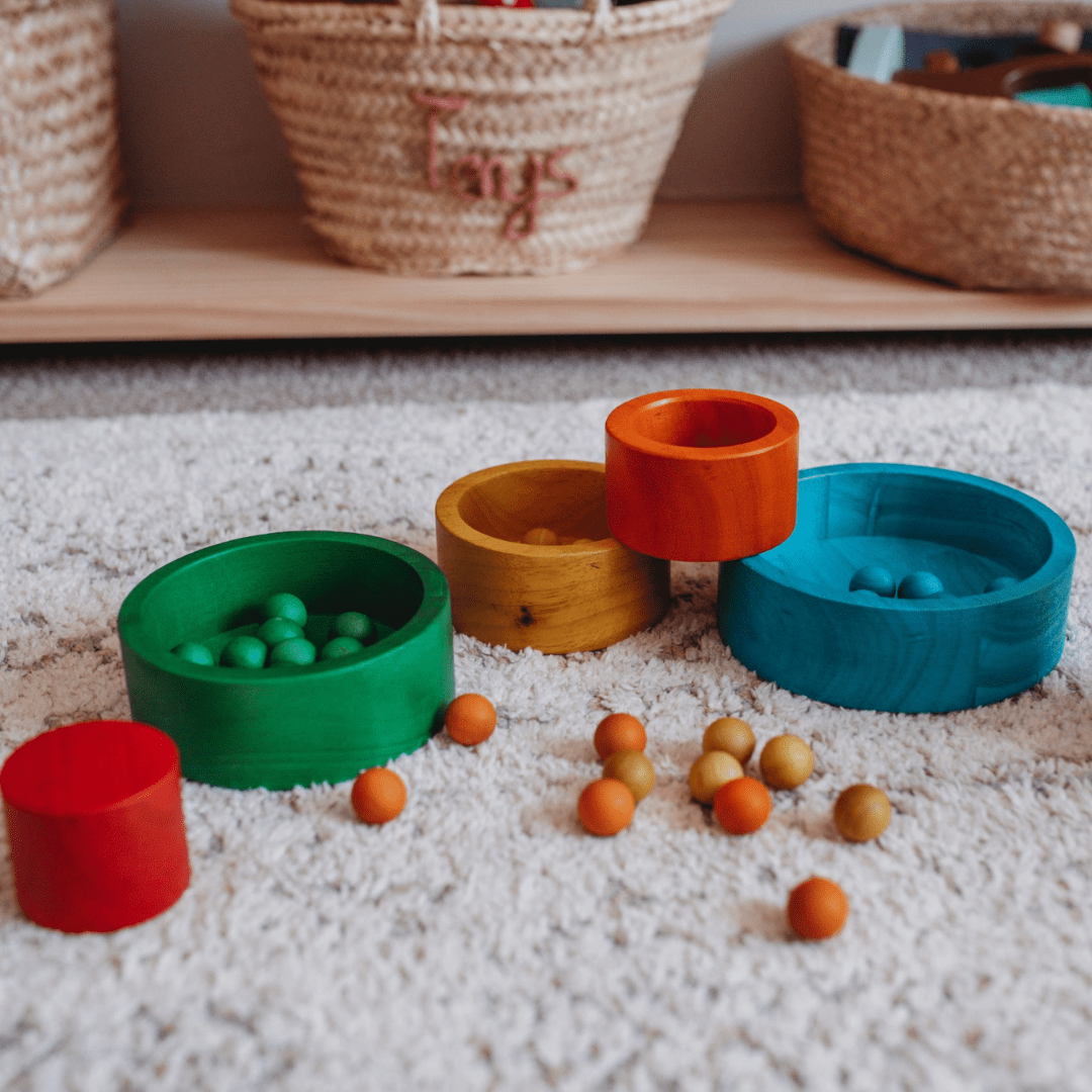 Coloured Stacking Bowls by QToys | Growing Kind