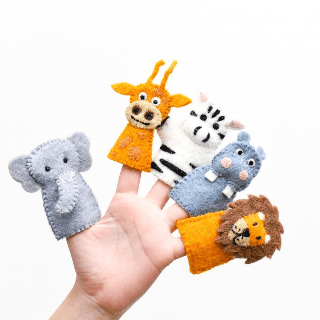 Safari Finger Puppet Set | Felt Toys | Growing Kind