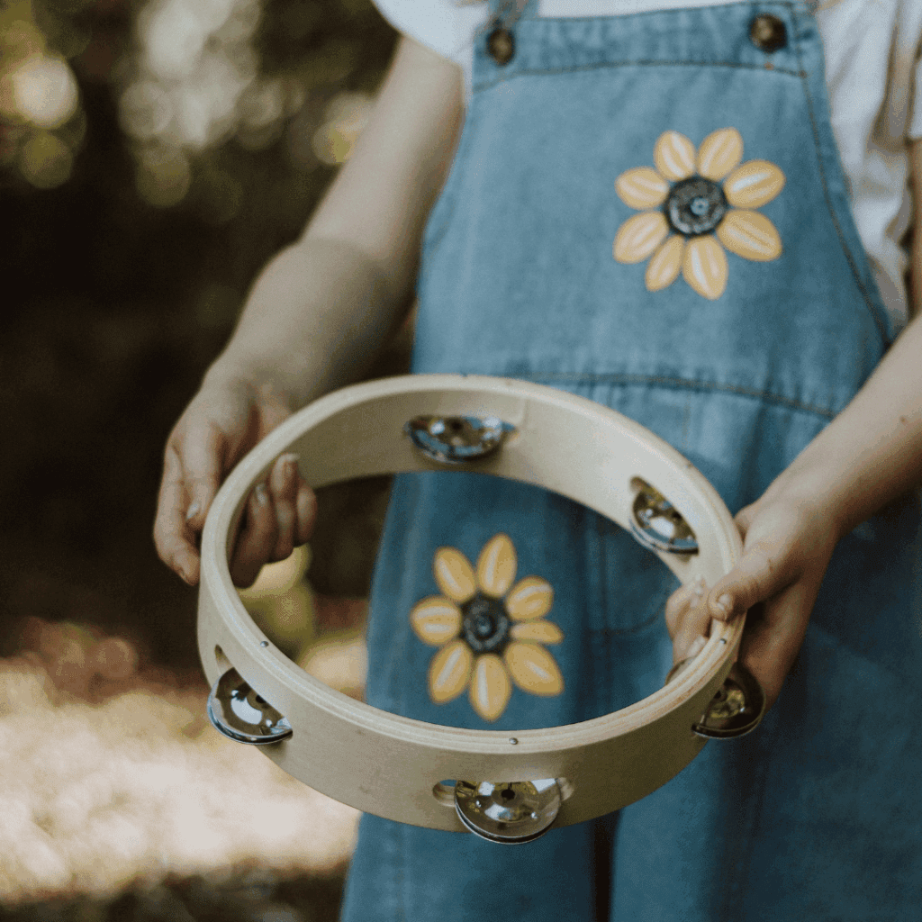 Wooden Handheld Tambourine | Musical Fun for Kids | Fun Factory
