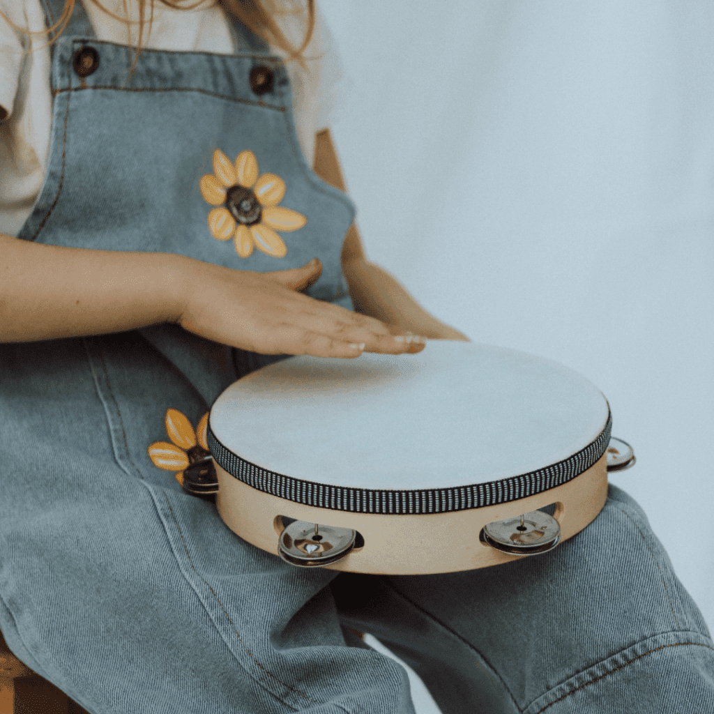 Wooden Tambourine with Skin by Fun Factory