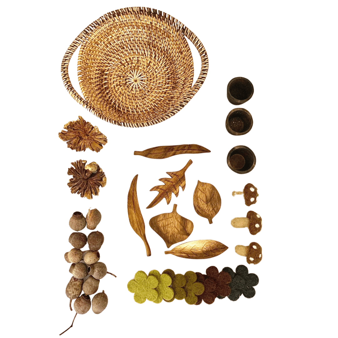 Nature Loose Parts Basket (35 Pieces) by Papoose