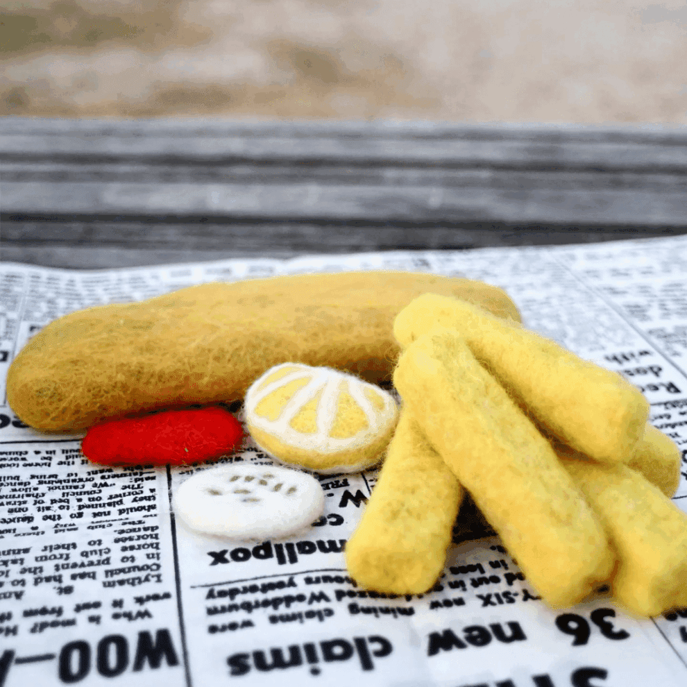 Felt Fish and Chips Stack by Tara Treasures