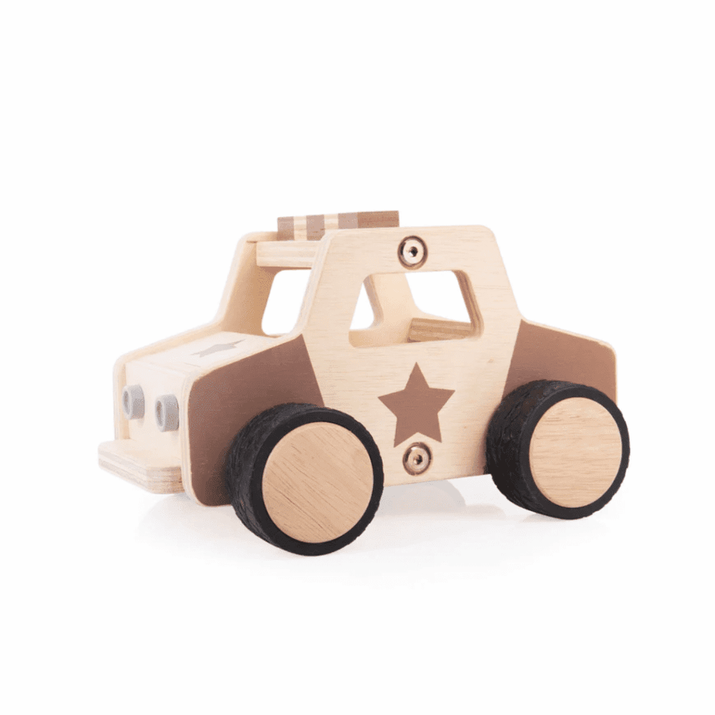 Police Car | Durable Birch Plywood Emergency Vehicle for Block Play