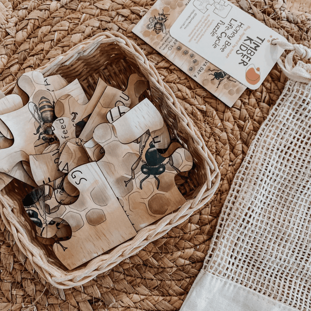 Honey Bee Life Cycle Timber Puzzle by Timber Kids